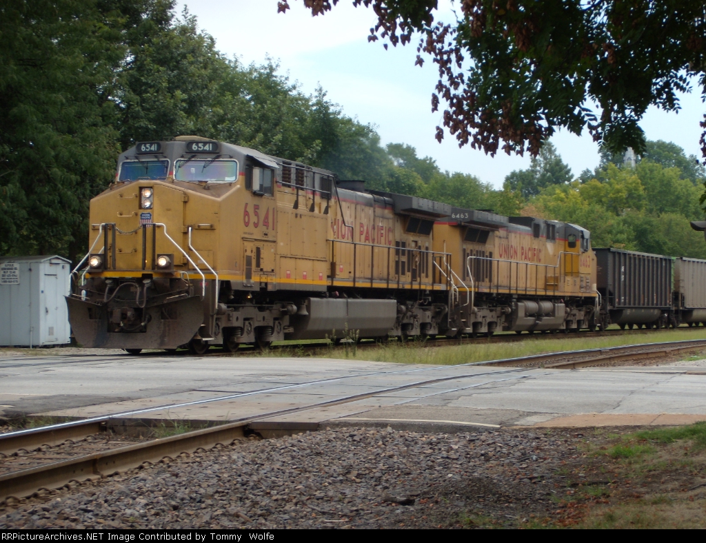 UP 6541 leads empty coal westbound